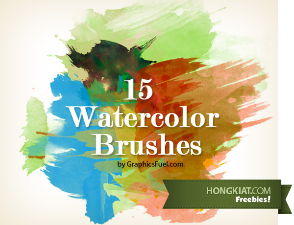 15 Photoshop Watercolor BrushesPhotoshop Free brushes, Photoshop Fonts ...