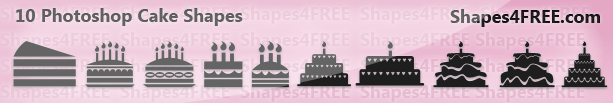 10 Cake Photoshop & Vector Shapes (CSH, SVG)Photoshop Free brushes ...