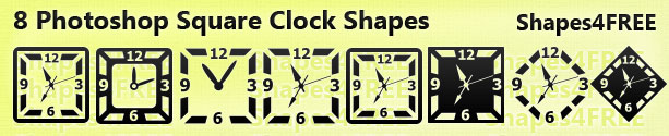 8 Photoshop Square Clock ShapesPhotoshop Free brushes, Photoshop Fonts ...