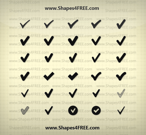 30+ Photoshop Tick ShapesPhotoshop Free brushes, Photoshop Fonts | BRUSHEZ