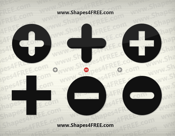 Plus, Minus Photoshop ShapesPhotoshop Free brushes, Photoshop Fonts ...