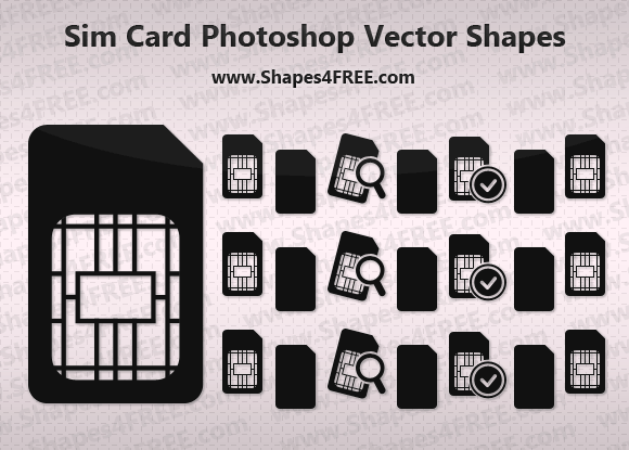 Sim Card Icon Photoshop & Vector Shapes (CSH, SVG)Photoshop Free ...